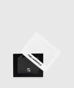 Karl Lagerfeld Ikon Pebble Small Bifold Wallet - Black