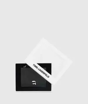 Karl Lagerfeld Ikon Pebble Small Bifold Wallet - Black