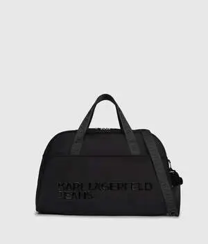 KL JEANS Logo Nylon Gym Bag - Black