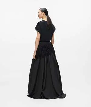 Karl Lagerfeld Kl Studio Fringe Detail Maxi Skirt