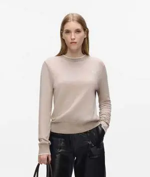 Karl Lagerfeld Karl Lagerfeld Cashmere Crew Neck Sweater Beige Twill Melange