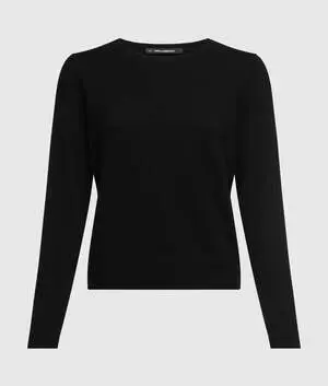 Karl Lagerfeld Cashmere Crew Neck Sweater - Black