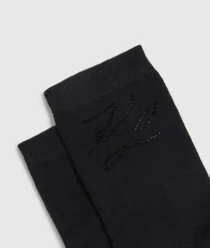 Karl Lagerfeld 2-pack Socks With Rhinestone And Embroidered Logos