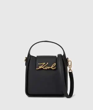 Karl Lagerfeld Signature Hobo Bag - Black/gold