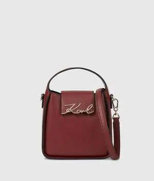 Karl Lagerfeld Karl Lagerfeld Signature Hobo Bag Dark Cherry