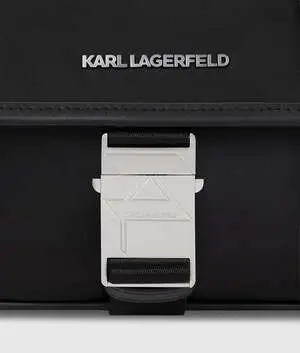 Karl Lagerfeld K/nylon Buckle Messenger Bag