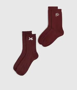 Karl Lagerfeld Two-pair Sock Set - Windsor Wine