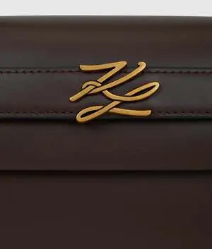 Karl Lagerfeld K/autograph Small Top Handle Bag In Cow Leather - Tobacco