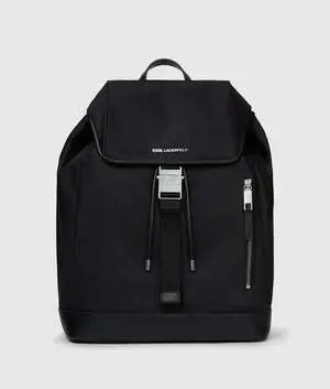 Karl Lagerfeld K/nylon Buckle Backpack - Black