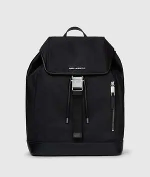 Karl Lagerfeld K/nylon Buckle Backpack - Black