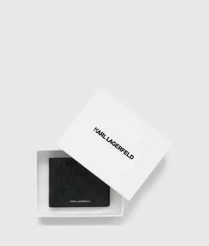 Karl Lagerfeld K/monogram Perforated Wallet - Black