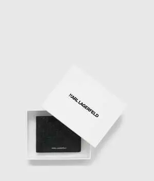 Karl Lagerfeld K/monogram Perforated Wallet - Black