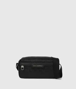 Karl Lagerfeld K/monogram Perforated Crossbody Bag - Black