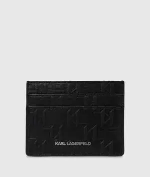 Karl Lagerfeld K/monogram Perforated Cardholder - Black