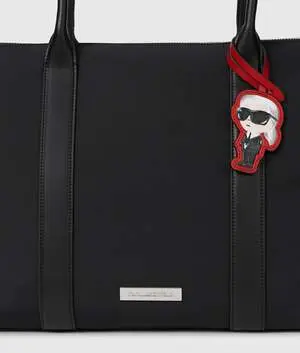 Karl Lagerfeld Ikon Nylon Large Charm Tote Bag
