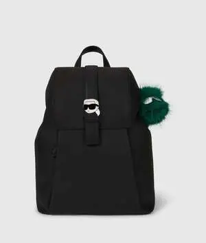 Karl Lagerfeld Ikon Pebble Charm Backpack - Black