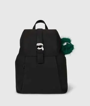 Karl Lagerfeld Ikon Pebble Charm Backpack - Black