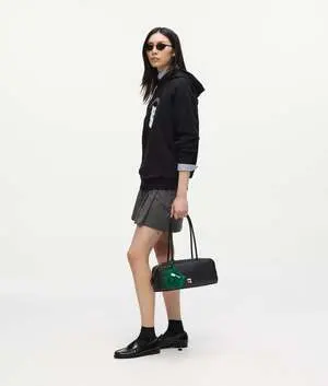 Karl Lagerfeld Ikon Pebble Elongated Charm Shoulder Bag