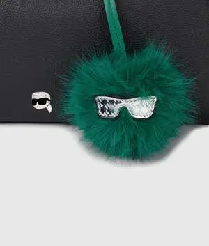 Karl Lagerfeld Ikon Pebble Elongated Charm Shoulder Bag