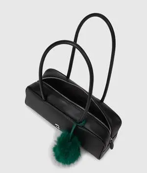 Karl Lagerfeld Ikon Pebble Elongated Charm Shoulder Bag
