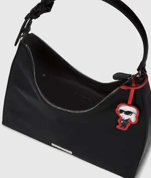 Karl Lagerfeld Ikon Nylon Charm Hobo Bag