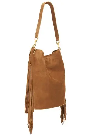 NILI LOTAN Asher Suede Shoulder Bag With Fringe Detailing