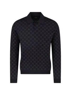 Gucci Jacquard Viscose Polo "gg