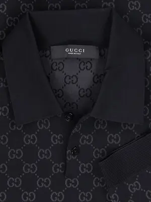 Gucci Jacquard Viscose Polo "gg