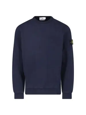 Stone Island Cotton Sweatshirt "compass" Blue