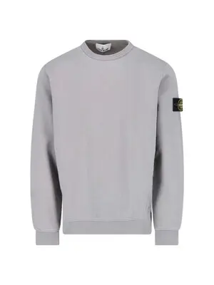 Stone Island Cotton Sweatshirt "compass" Gray
