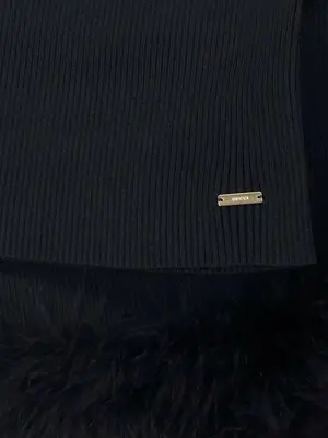 Gucci Ribbed Viscose Off-shoulder Top With Feather Trim