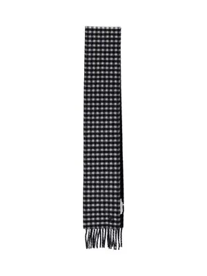 AMI Paris Plaid Wool Scarf - Black