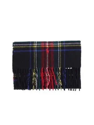 AMI Paris Plaid Wool Scarf - Black