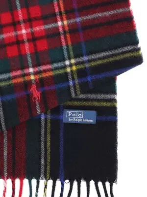 AMI Paris Plaid Wool Scarf - Black