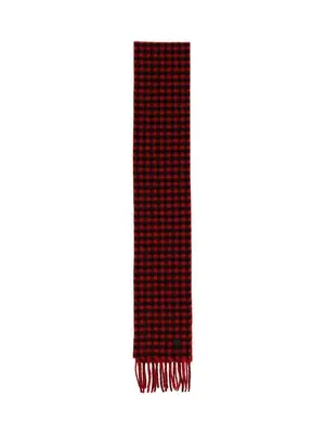AMI Paris Plaid Wool Scarf - Red
