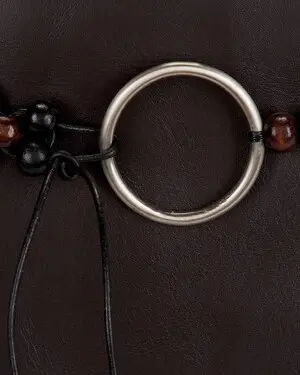 ST. AGNI Bead Belt Detail Bag - Coffee
