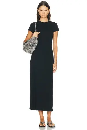 LESET Short Sleeve Maxi Dress - Black