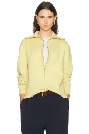 ENTIRE STUDIOS Knit Zip Up Jacket - Custard