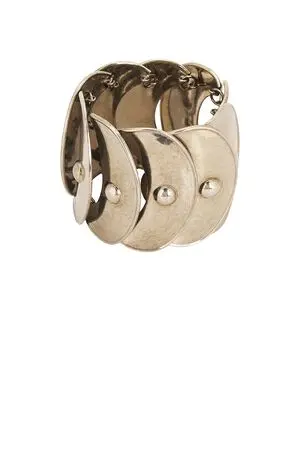Ralph Lauren Metallic Silver Disk Cuff Bracelet
