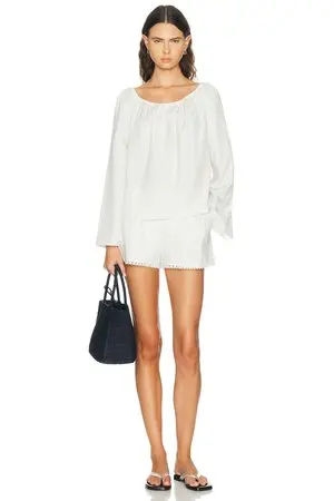 Donni. Pop Pinstripe Tie Top