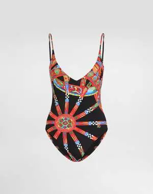 Dolce & Gabbana Carretto-print One-piece Swimsuit - Multicolor