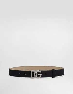 Dolce & Gabbana Canvas And Calfskin Logo Belt - Multicolor