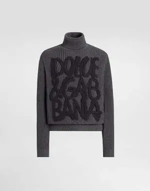 Dolce & Gabbana Wool Turtleneck With Embroidered Logo