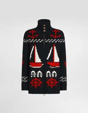 Dolce & Gabbana Cotton Intarsia Cardigan - Multicolor