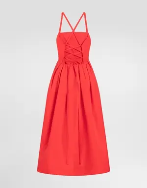 Dolce & Gabbana Cotton Short Dress With Criss-cross Straps