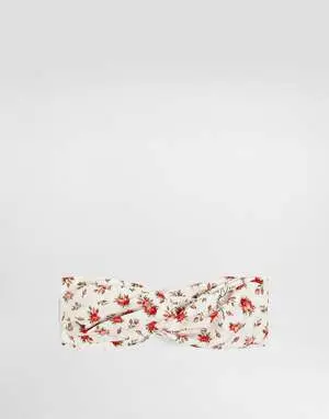 Dolce & Gabbana Rose-print Braided Headband - Multicolor