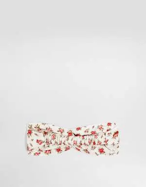 Dolce & Gabbana Rose-print Braided Headband