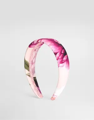 Dolce & Gabbana Peony-print Padded Poplin Headband