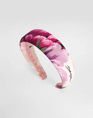 Dolce & Gabbana Peony-print Padded Poplin Headband