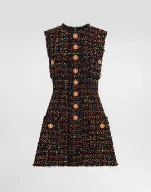 Dolce & Gabbana Sleeveless Tweed Dress - Multicolor